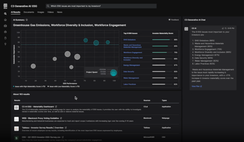Learn More About C3 AI ESG | Product