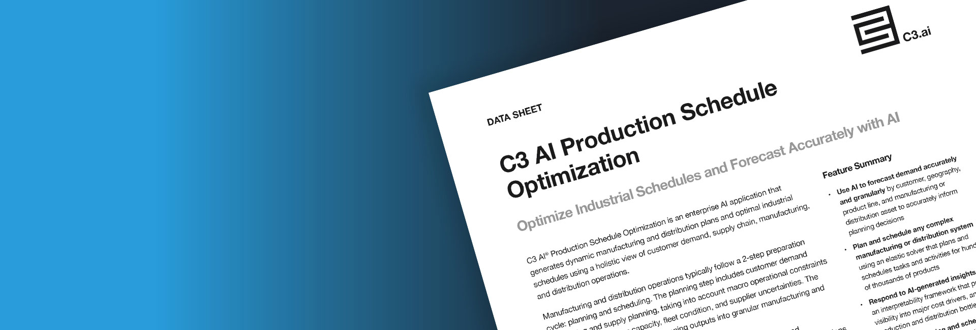 Download C3 AI Production Schedule Optimization Data Sheet - C3.ai Download C3 AI Production Schedule Optimization Data Sheet - C3.ai